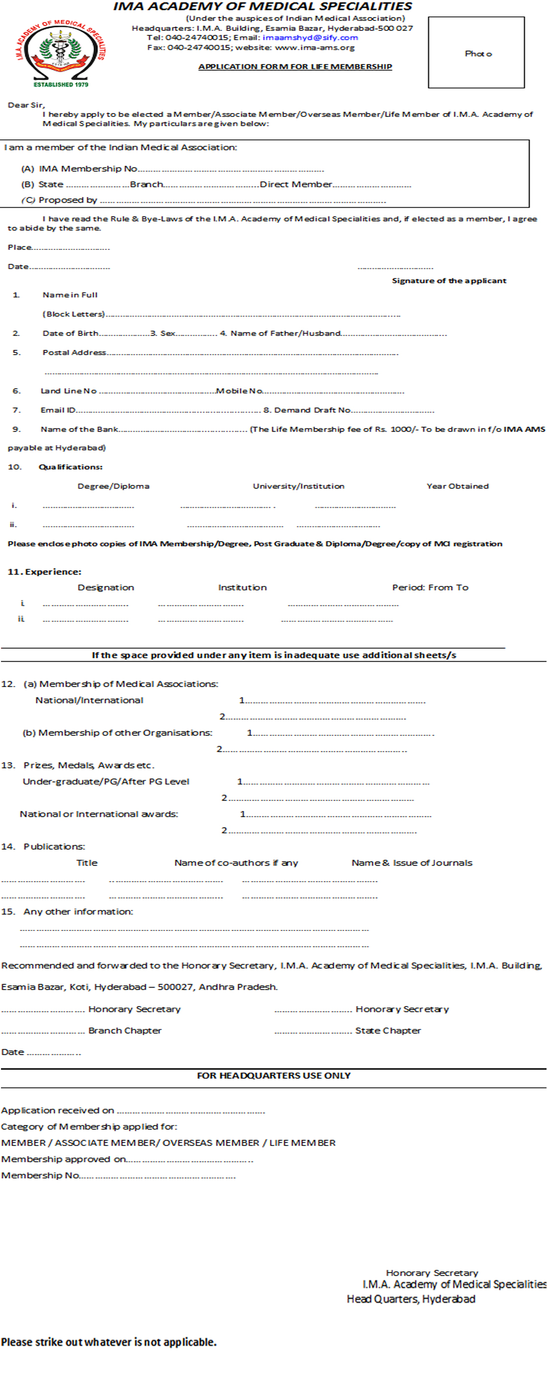 Office Bearer | Indian Medical Association - Mumbai Branch